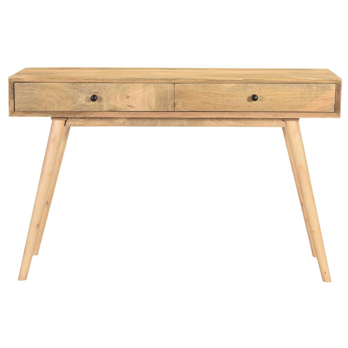 Console avec rangements 2 tiroirs en bois manguier massif L120 cm CRAIG ...