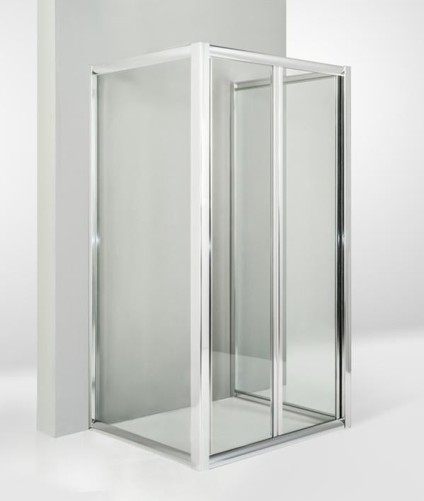 Box doccia 3 lati con 2 ante fisse e porta a soffietto 90x90x90 cm ...