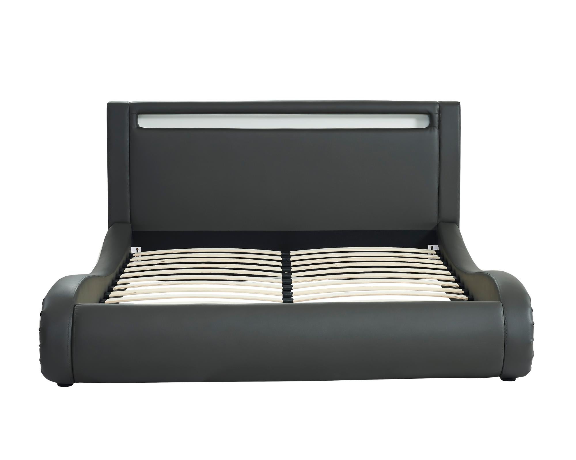 Lit SOLAR LED Gris et blanc 140x190cm | Leroy Merlin