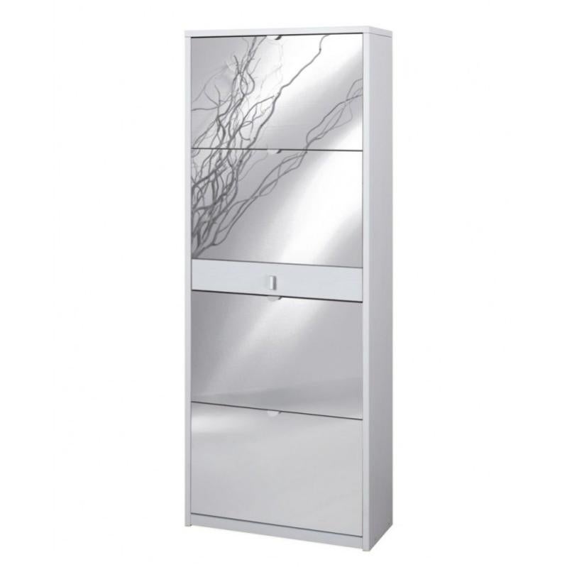 Scarpiera 4 ante e 1 cassetto 20 posti h 164 cm colore Specchio ...