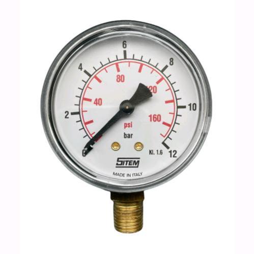 Manometro per Aria Compressa Doppia Scala 0-12 bar 0-170 psi Attacco ...