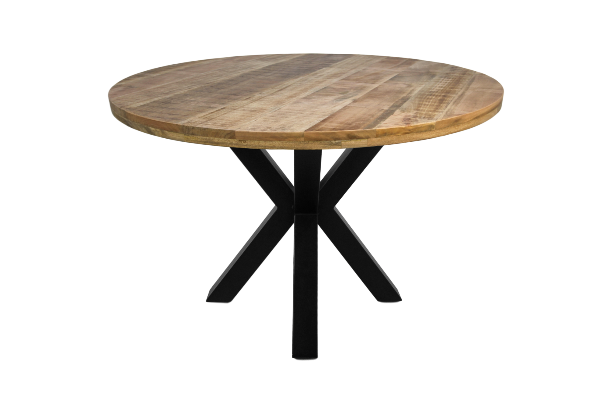 Table à manger ronde Portland - Bois de manguier/fer ø130*77 | Leroy Merlin