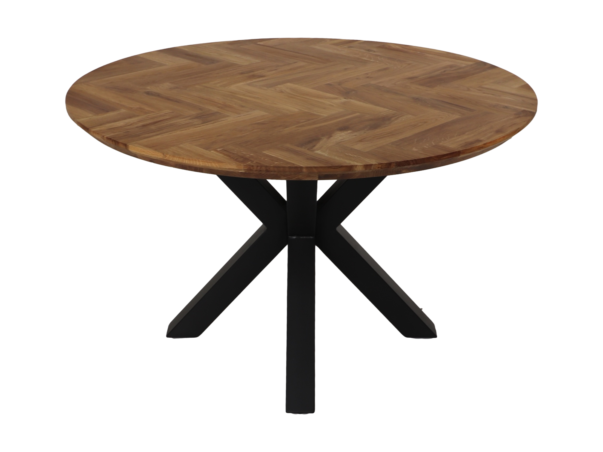 Table Fishbone Round- 100x100 - Natural - Oak | Leroy Merlin