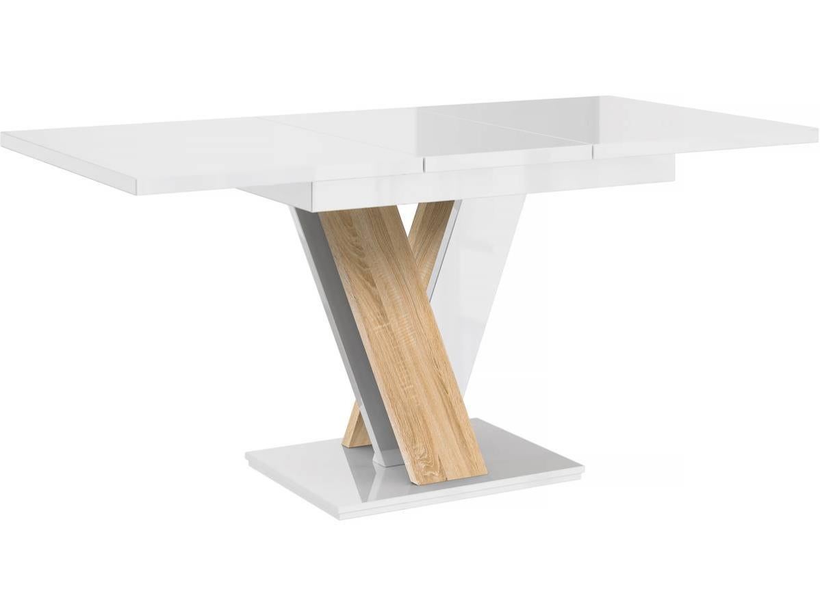 Tavolo da pranzo allungabile "Masiv" - 120 - 160 x 80 x 75 cm - Bianco ...