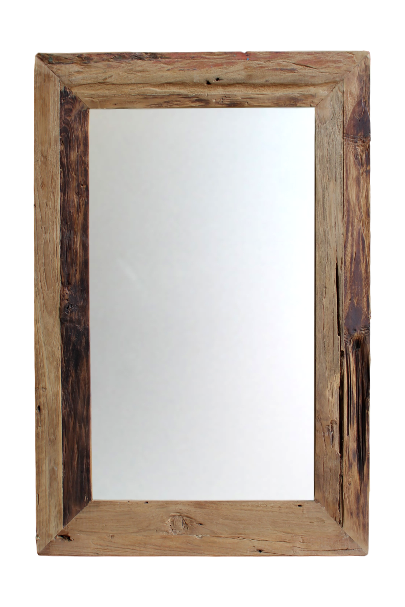 Miroir rustique - bois de teck - marron - 120*60 cm | Leroy Merlin
