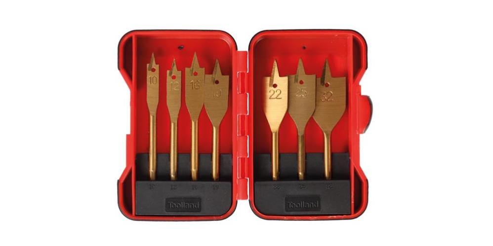 Power tools & accessories FLAT WOOD DRILL SET - TITANIUM COATED - 7 ...