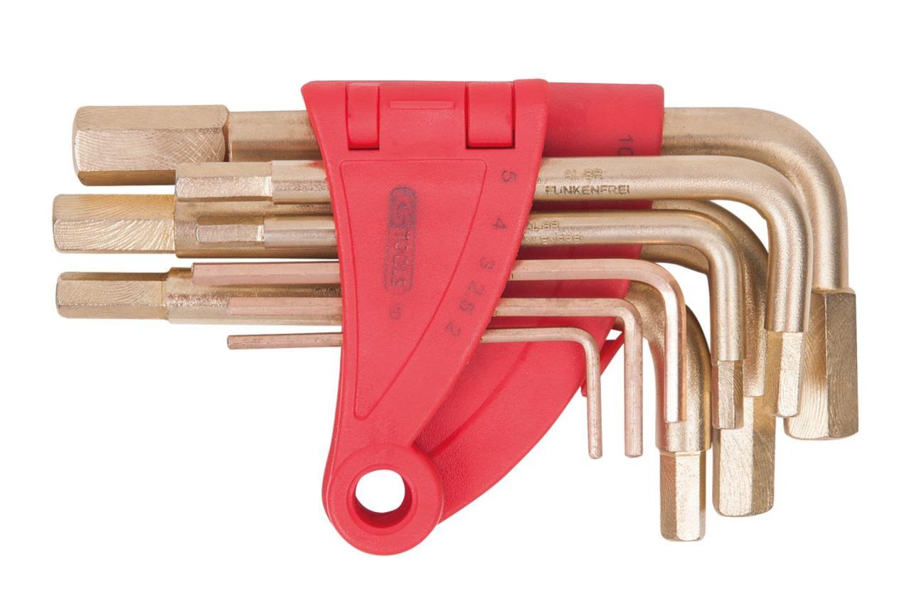 KS TOOLS BRONZEplus Serie di chiavi maschio esagonali piegate pollici ...