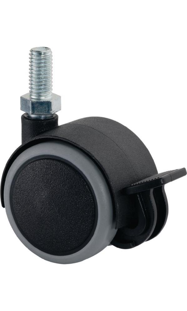 BS Rollen Rouleau double en plastique avec blocage D. de la roue 50 ...