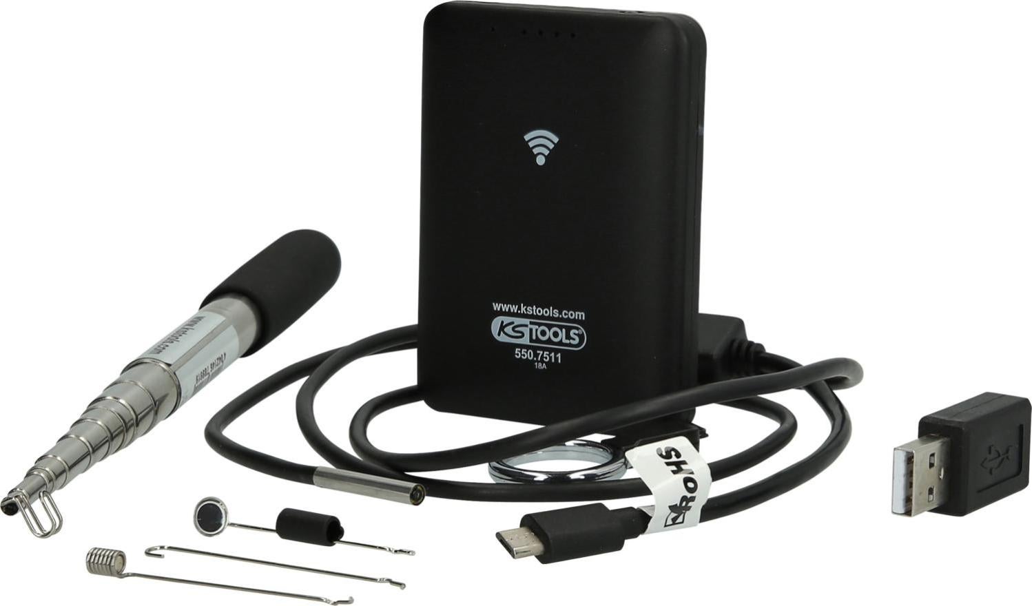 KS TOOLS Kit videoscopio Wi-Fi Ø 3,9 mm 0° sonda telecamera frontale ...