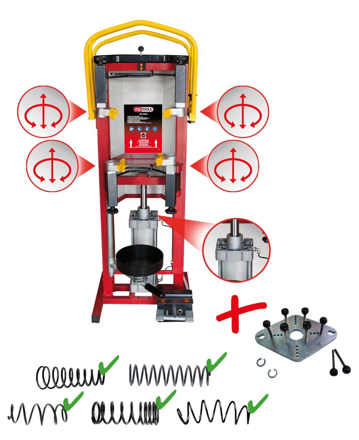 KS TOOLS Station fixe de compression de ressort d'amortisseur incl ...