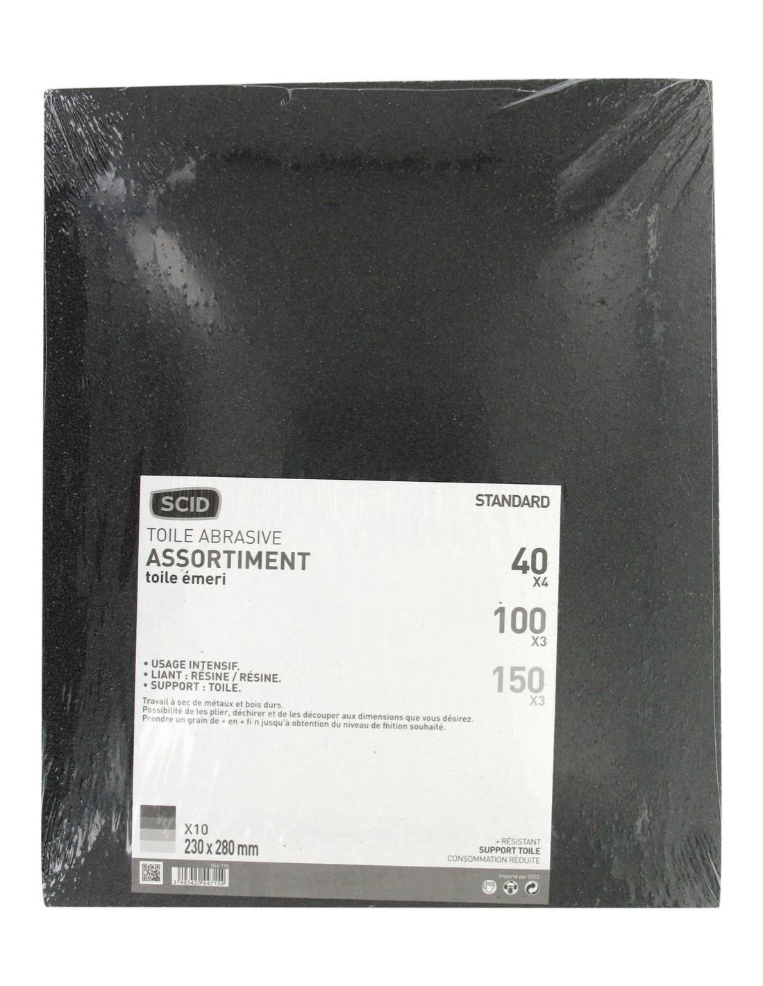 Toile émeri 230 x 280 mm 40 x 4 / 100 x 3 / 150 x 3 10 | Leroy Merlin