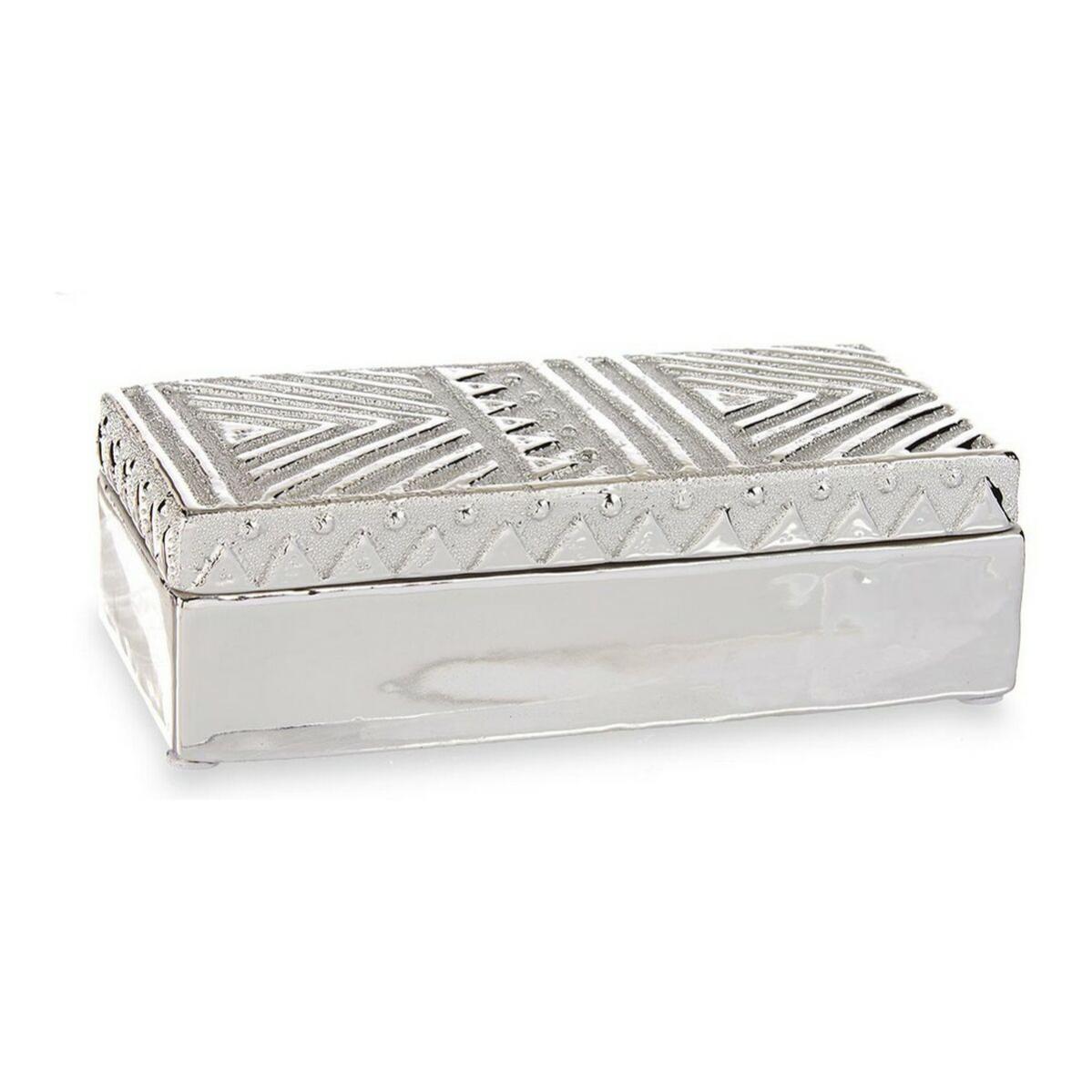 Caja Joyero Cer mica Plateado 10 2 X 6 3 X 20 5 Cm Leroy Merlin
