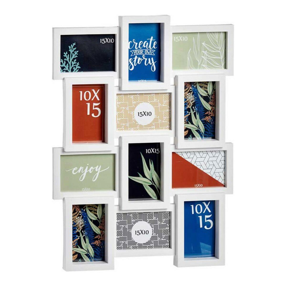 Portafoto Multiplo Cristallo Bianco Plastica (44,5 x 2,5 x 58,5 cm) (44 ...