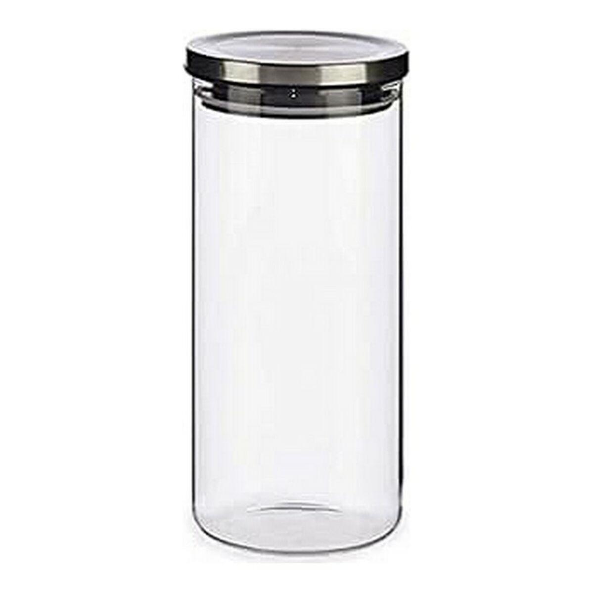 Bocal Transparent Argenté 1,3 L Verre (10 x 23 x 10 cm) | Leroy Merlin