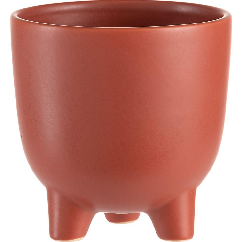 Cache pot Céramique Rouge ricin JEREZ ALINEA - Diam. 10,5 x H11 cm ...