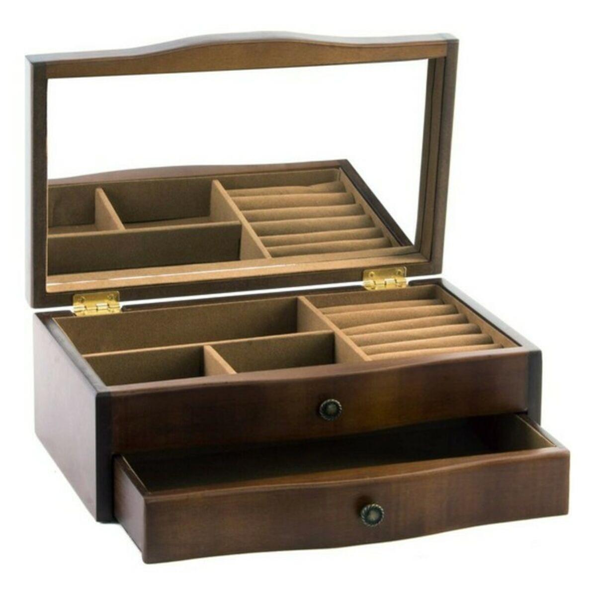 Caja-Joyero DKD Home Decor Marrón Madera MDF 28 x 17 x 10 cm | Leroy Merlin
