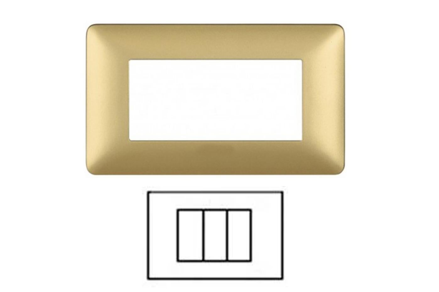 Placca interruttore 3 moduli copri placchetta interna oro titanium ...