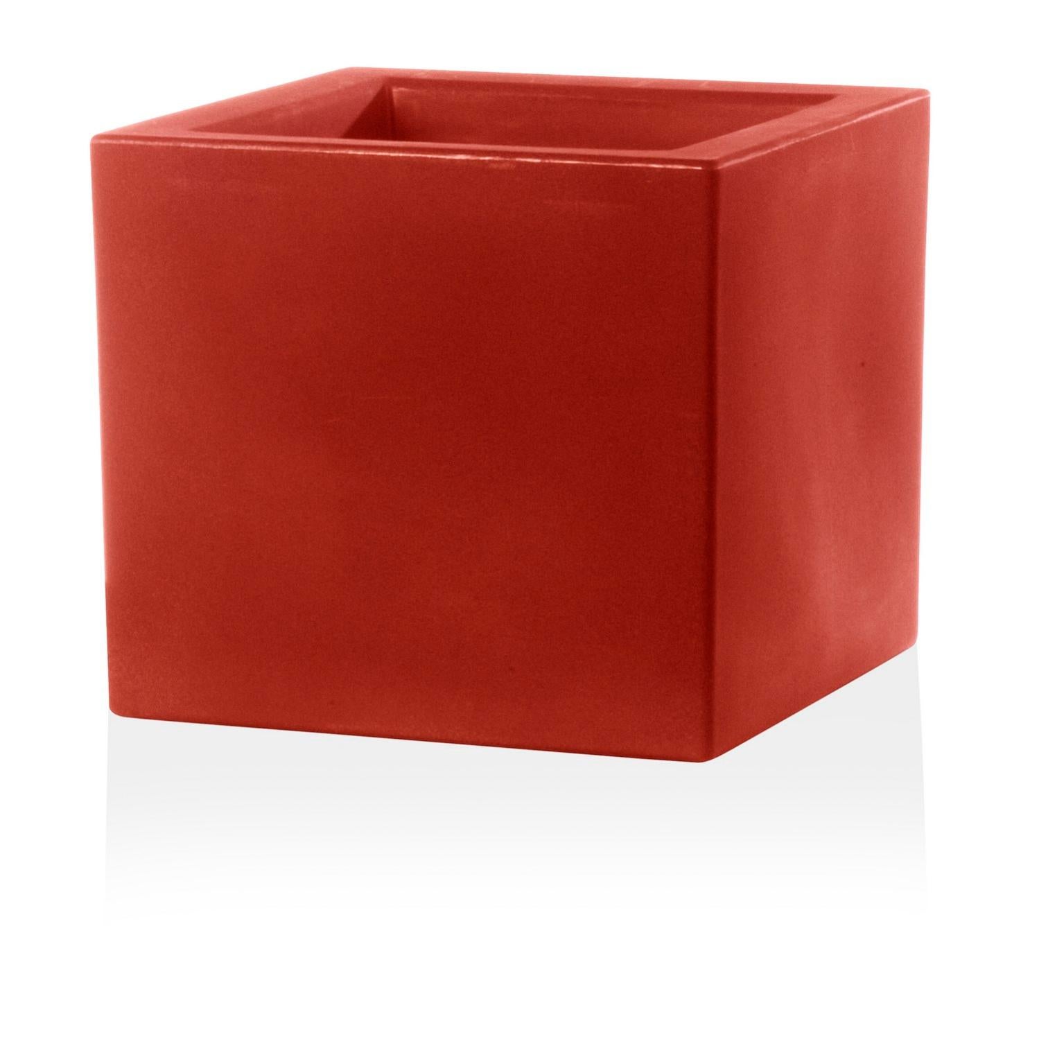 Vaso Quadrato colore Rosso Cardinale 50x50 CM H 50 mod. Schio Cubo ...