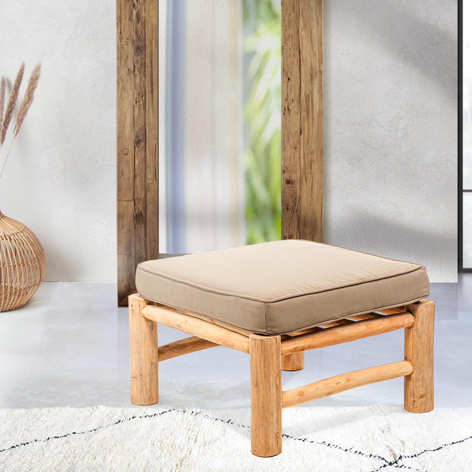 Petit tabouret en branche de teck massif BOHO | Leroy Merlin