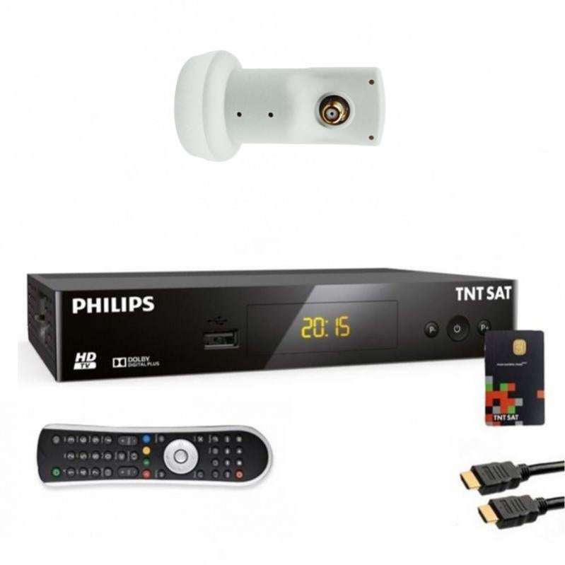 Pack PHILIPS Récepteur TV Satellite HD + Carte d'accès TNTSAT + LNB ...