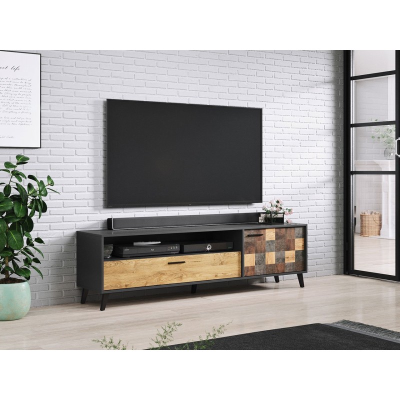 SOUL - Meuble TV 177 cm avec tiroir style industriel | Leroy Merlin