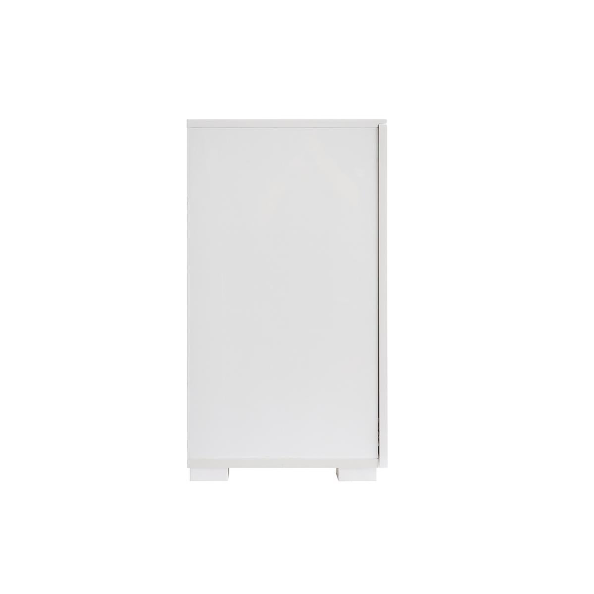 Buffet design blanc laqué brillant 2 portes 3 tiroirs L180 cm TED ...