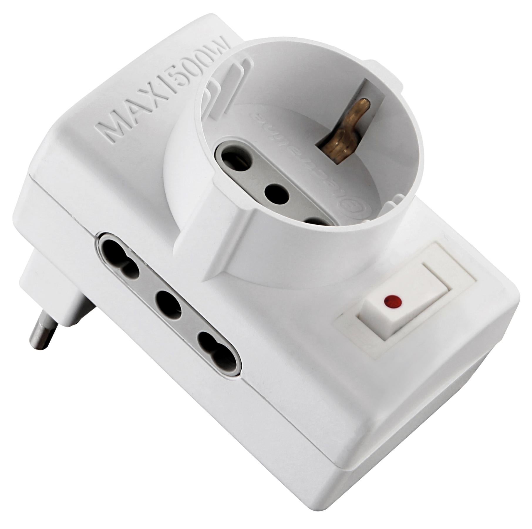 1 pz di adattatore 10/a-2pr.bip+1sch c/int.di sicurez | Leroy Merlin