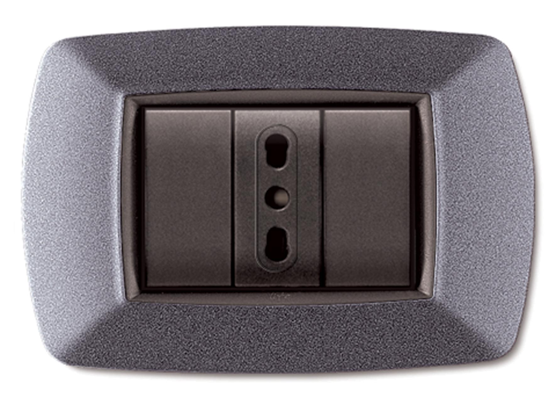 1 pz di placca life mod. living vulc.grigio chiaro 7p | Leroy Merlin