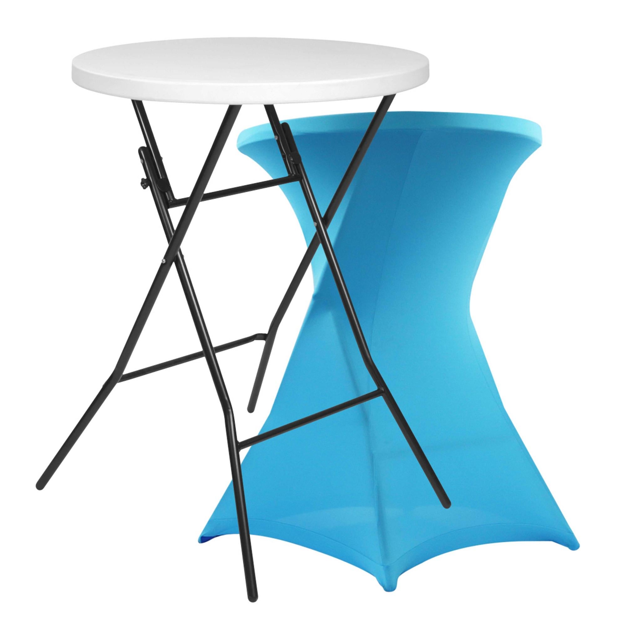 Table haute pliante et housse bleue | Leroy Merlin