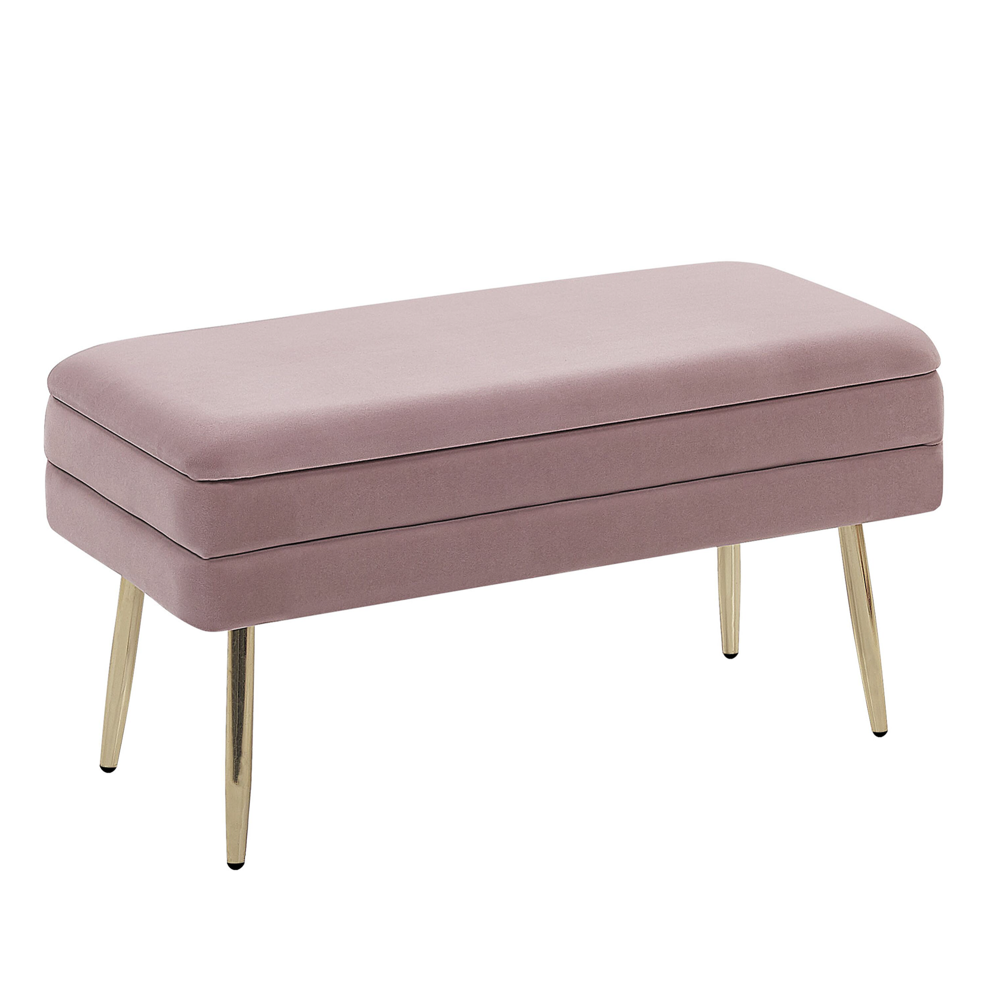 Beliani Banco con almacenaje de terciopelo rosa DURHAM | Leroy Merlin