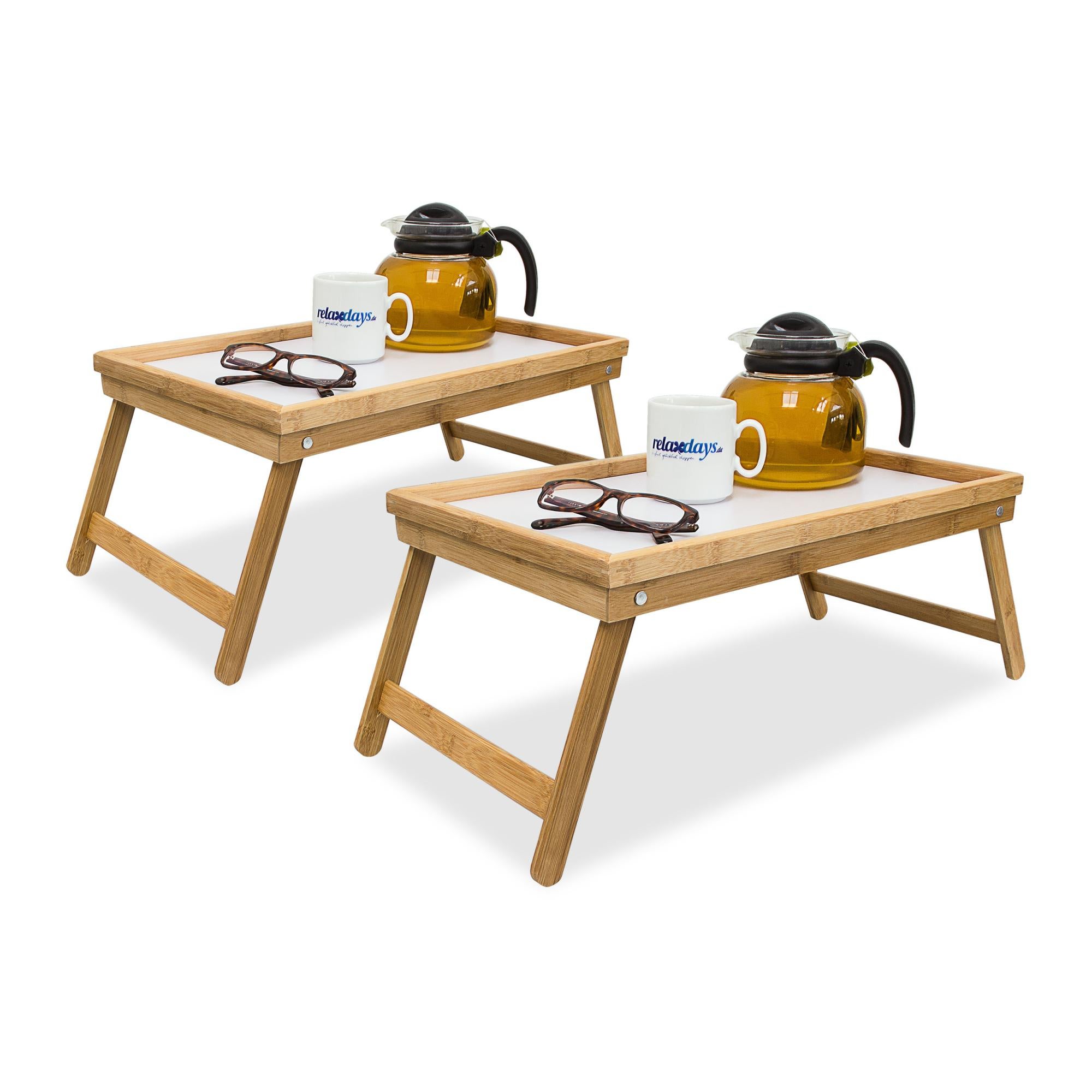 2x Plateaux de Lit table de petit-déjeuner bambou plateau service pieds ...