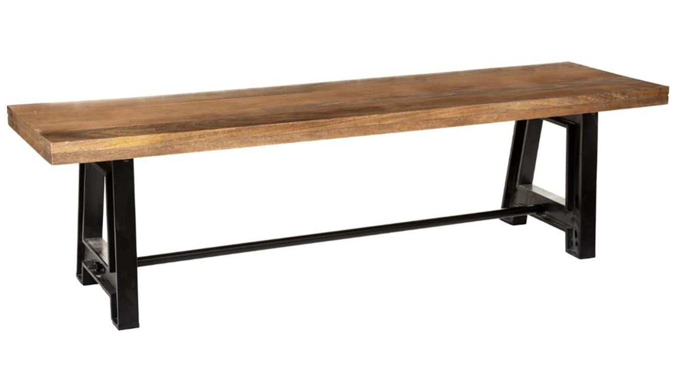 Banc en bois de manguier coloris marron - Longueur 165 x Profondeur 40 ...