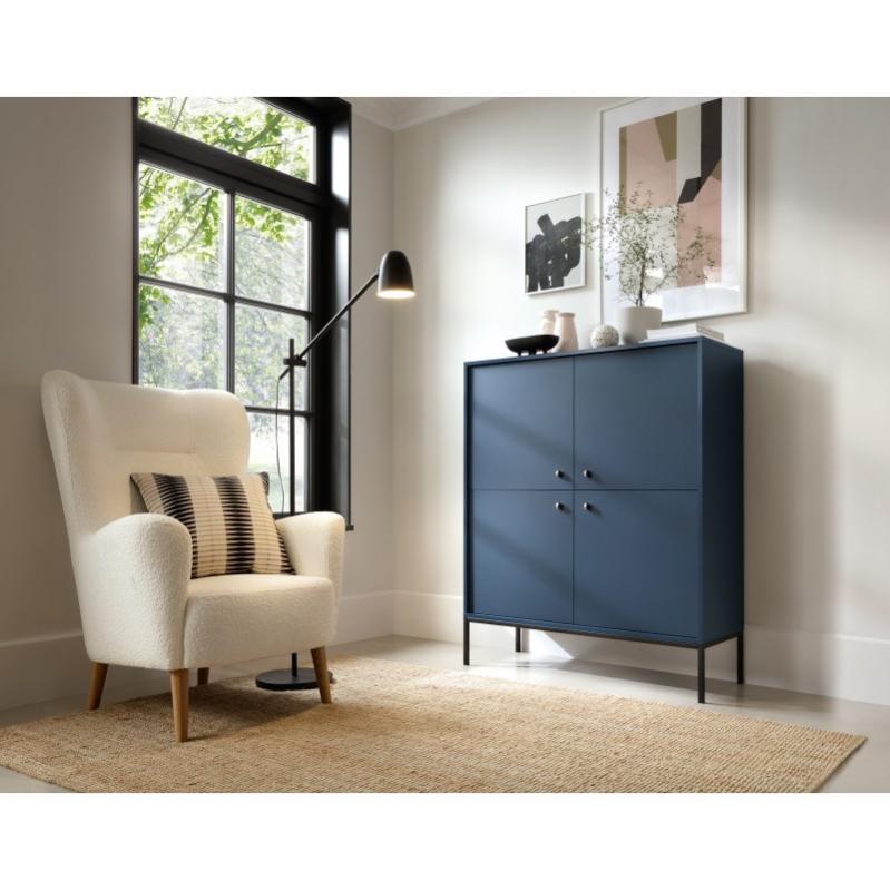 Meuble 4 portes 103 cm MONA bleu marine | Leroy Merlin