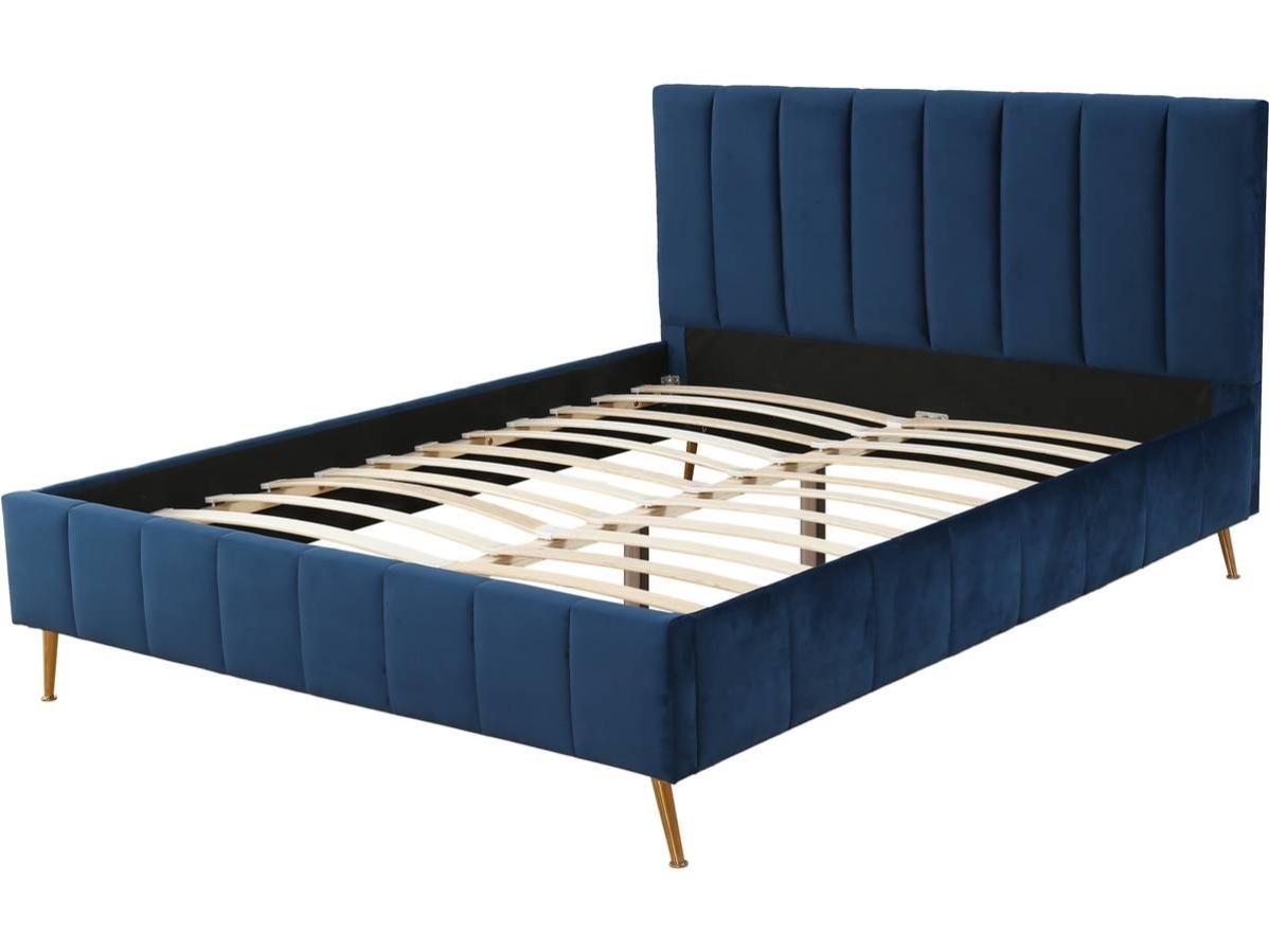 Lit "Melissa" - 140 x 190 cm - Bleu foncé | Leroy Merlin