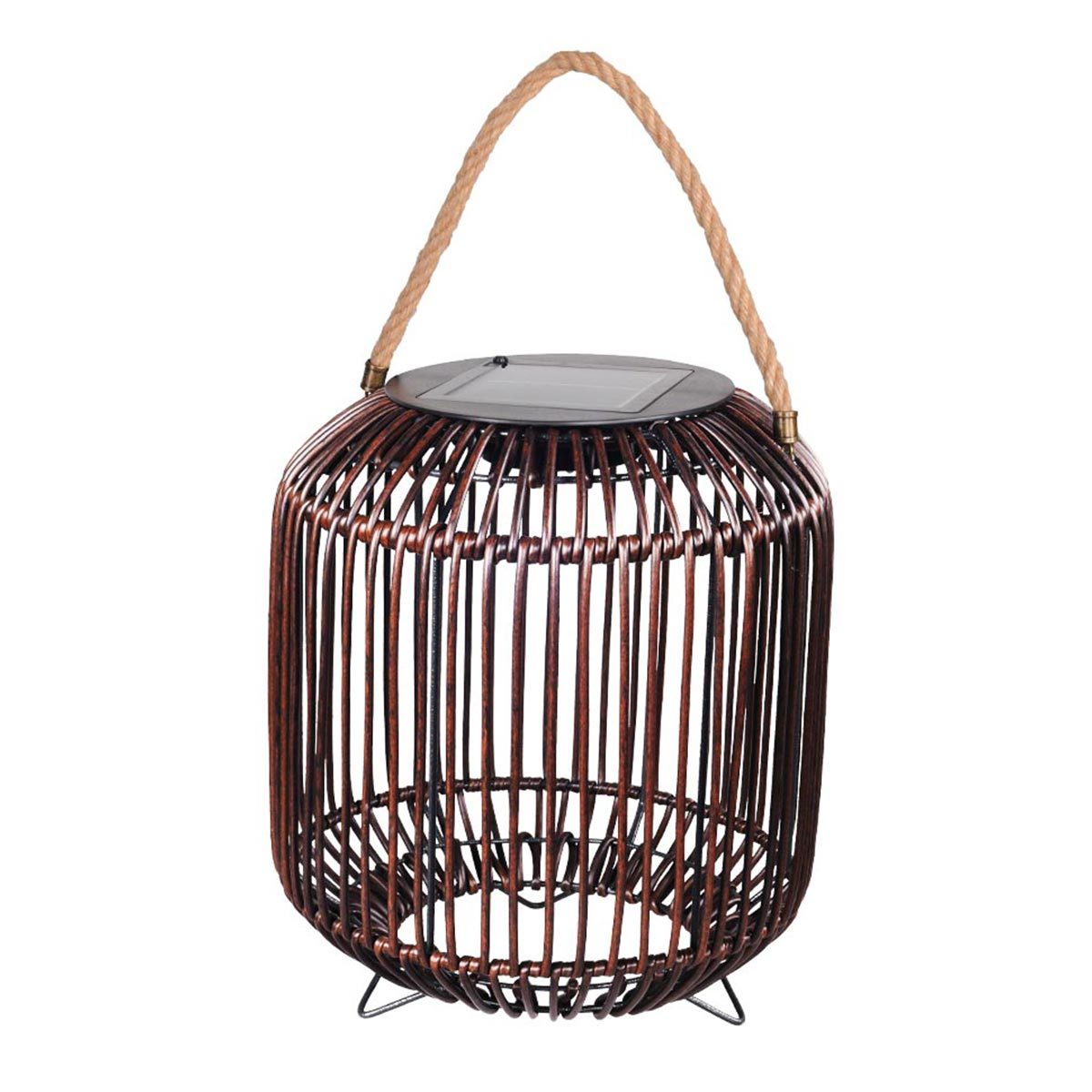 Lanterne solaire sur pied RAY Marron Polyrotin H36cm | Leroy Merlin