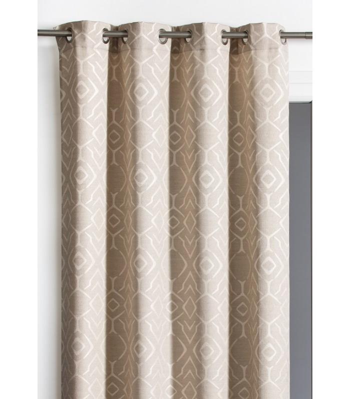 Rideau jacquard motifs Ethniques - 140x260cm - Lin | Leroy Merlin