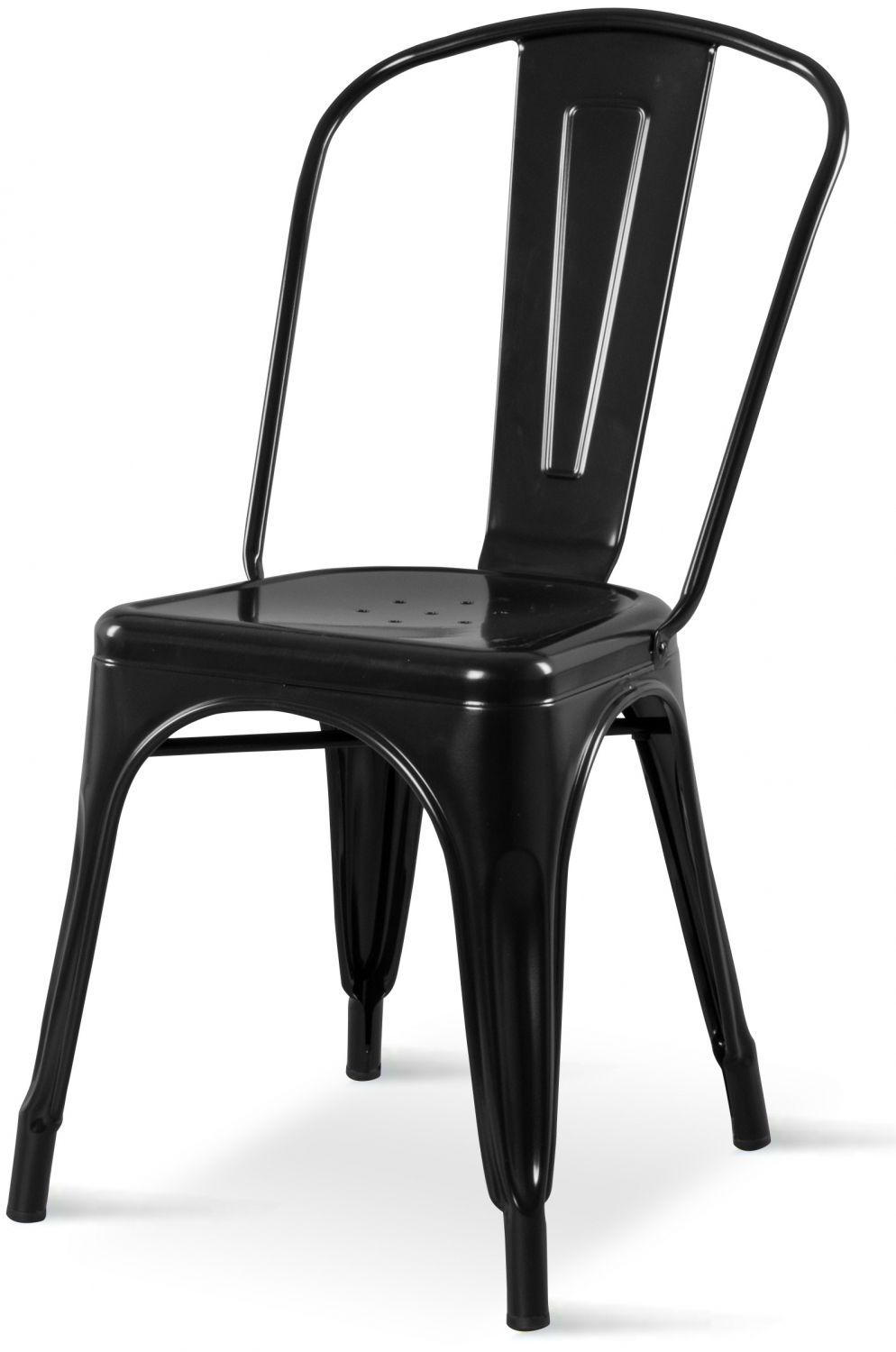 KOSMI - Sedia nera in metallo nero lucido stile industriale FACTORY con ...