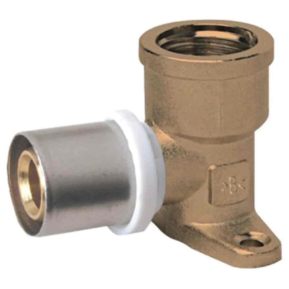 Raccordo a pressare gomito femmina con piastra 1/2' x 16 multistrato CONEX | Leroy Merlin