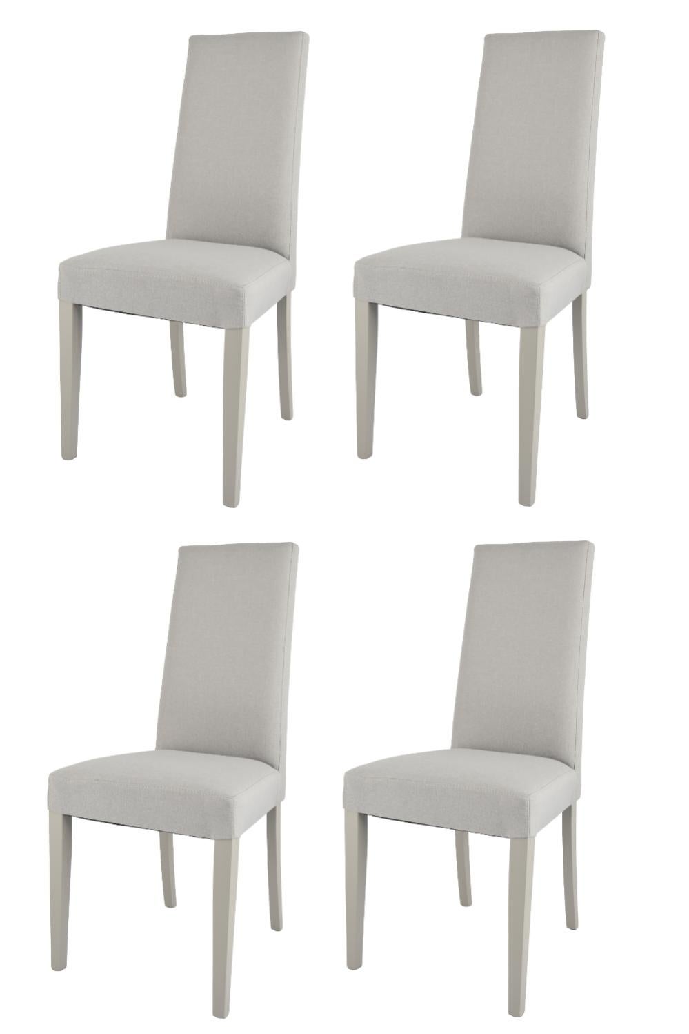 Tommychairs Set 4 sedie Betty in legno di faggio, seduta e schienale imbottiti e rivestiti in ...