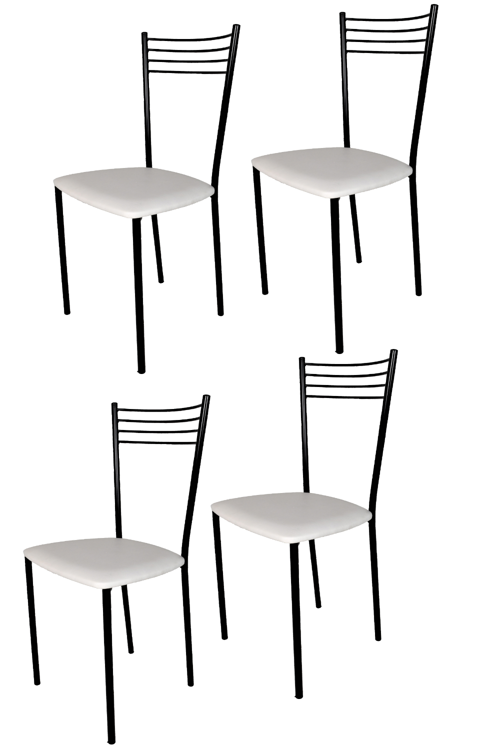 Tommychairs - Set 4 sedie Elena per cucina, struttura in acciaio verniciato nero, seduta ...