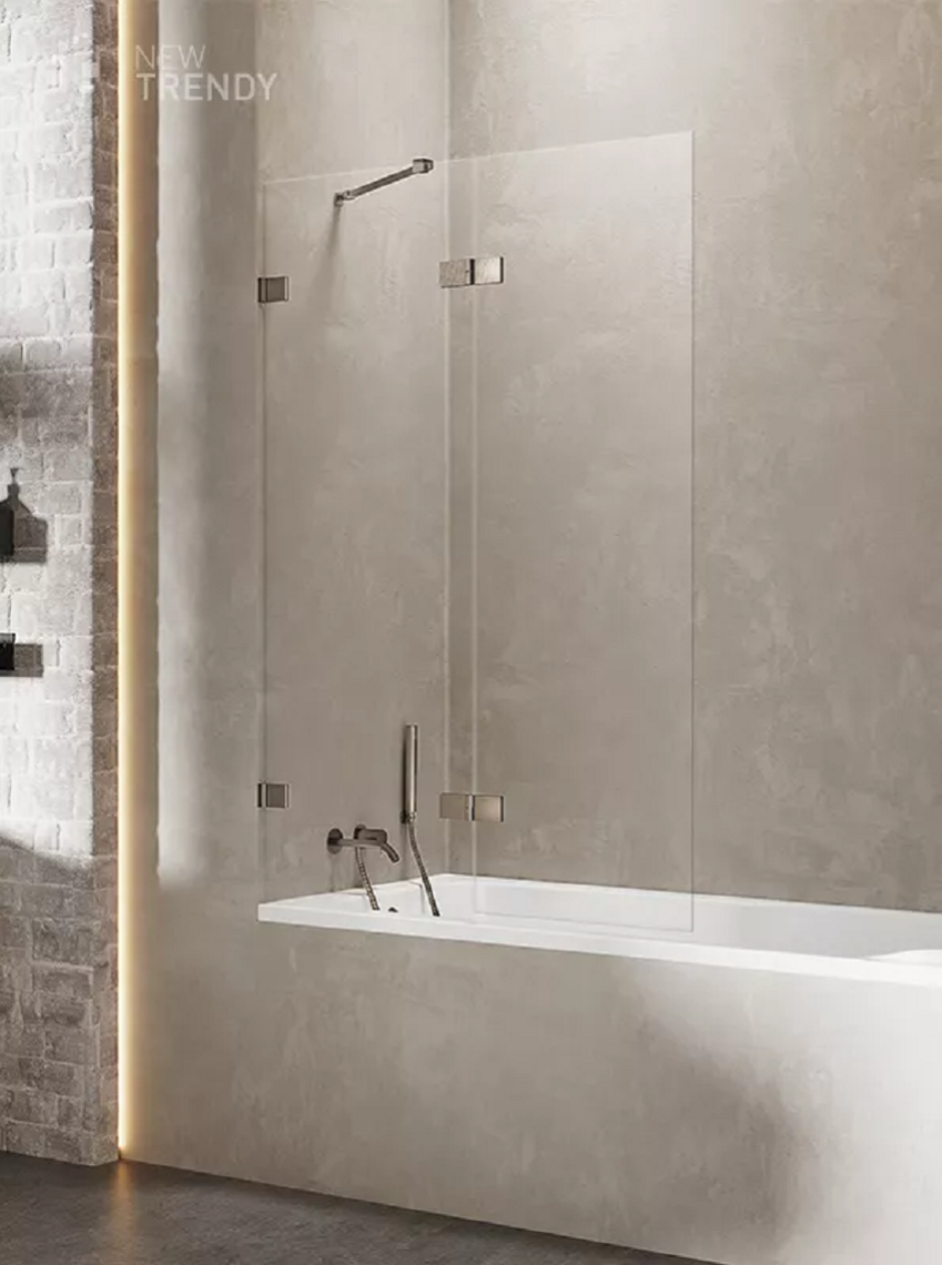 Pare-baignoire pivotant droit, CARAIBES GUNMETAL ,couleur: inox brossé ...