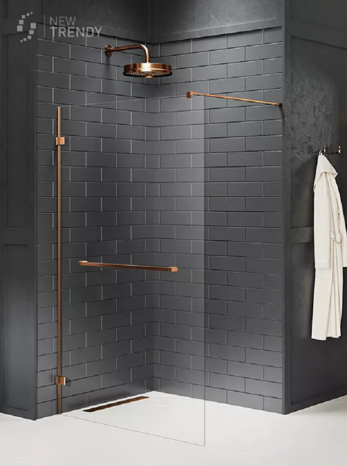 Parete doccia Walk-in 70 cm rame spazzolato con portasalviette TAHITI ...