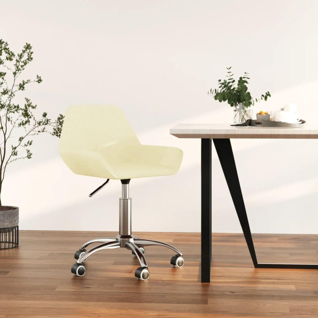 Chaise pivotante de salle à manger Crème Tissu vidaXL | Leroy Merlin