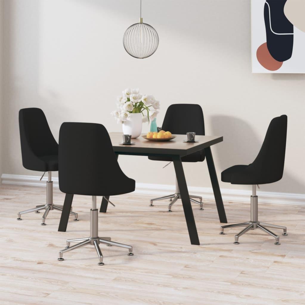 Chaises pivotantes à manger lot de 4 noir tissu vidaXL | Leroy Merlin