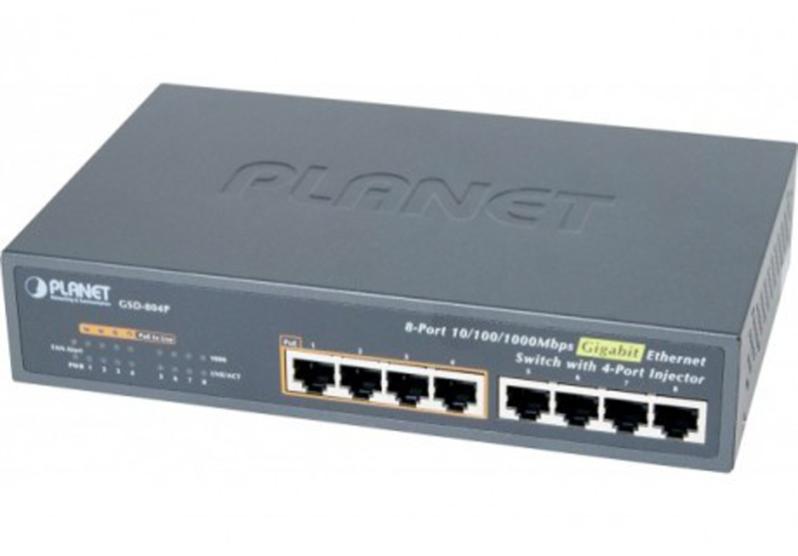 Switch Ethernet Planet Gsd-804p 8 Ports Rj45 Gigabit Dont 4 Poe 10' Sans Équerres | Leroy Merlin