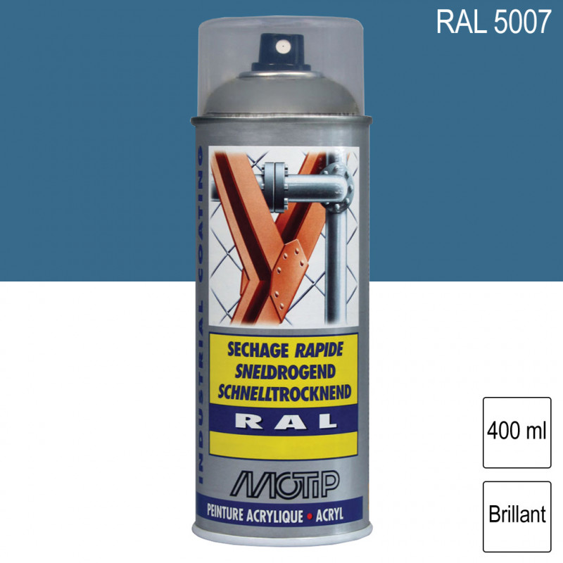 Peinture aérosol RAL 5007 Bleu brillant 400ml MOTIP | Leroy Merlin