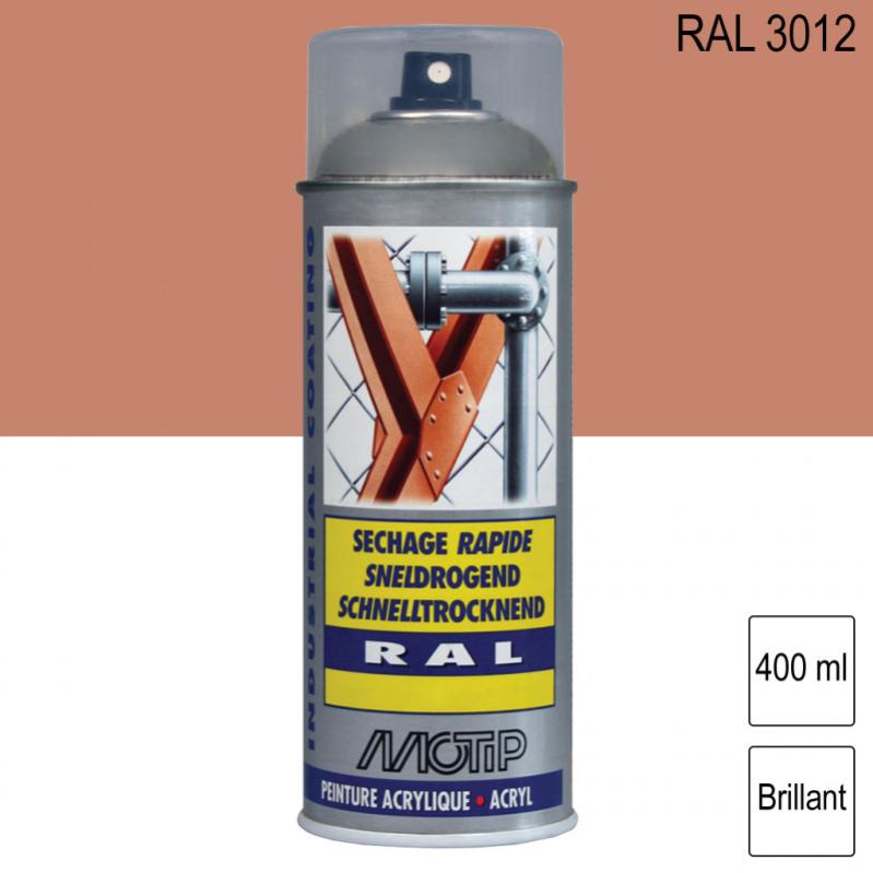 Peinture aérosol RAL 3012 Rouge beige brillant 400ml MOTIP | Leroy Merlin