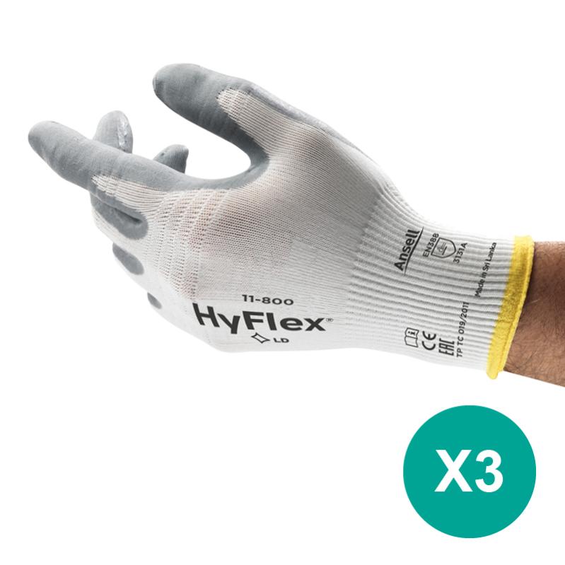 3 Pares - Guantes Trabajo Tactiles, Finos y Transpirables, Proteccion ...
