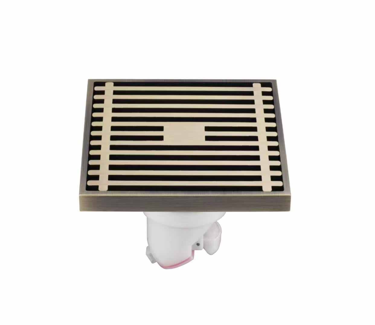 Scarico a pavimento quadrato oro spazzolato - 100 x100 mm | Leroy Merlin