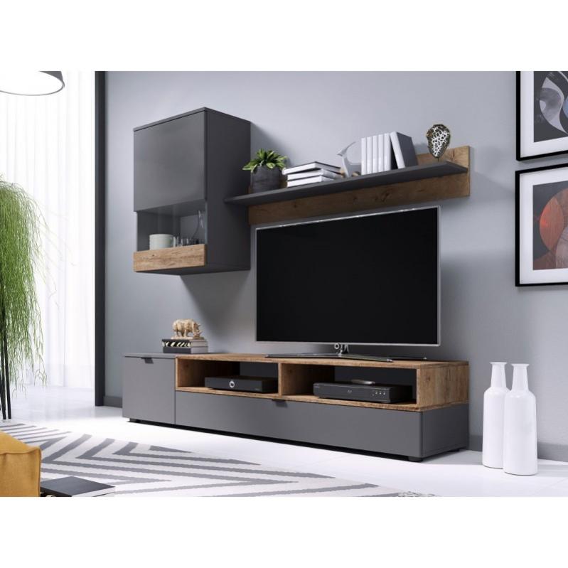 AROS - Meuble de télé style industriel Gris | Leroy Merlin